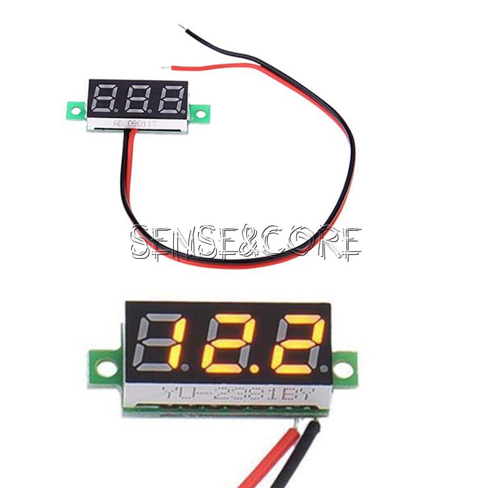 0.28" 2 Wire Mini DC Digital Panel Voltmeter Panel Mount LED Voltage ...