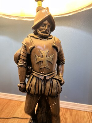 Set Of 2Vtg HIGH-END Statue/Sculpture Conquistador Figure Lamp Monterey ...