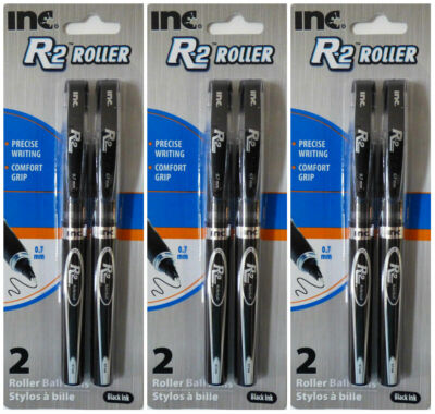New Inc R-2 Comfort-Grip Rollerball Pens 0.7mm, 3 packs of 2 Pens ...