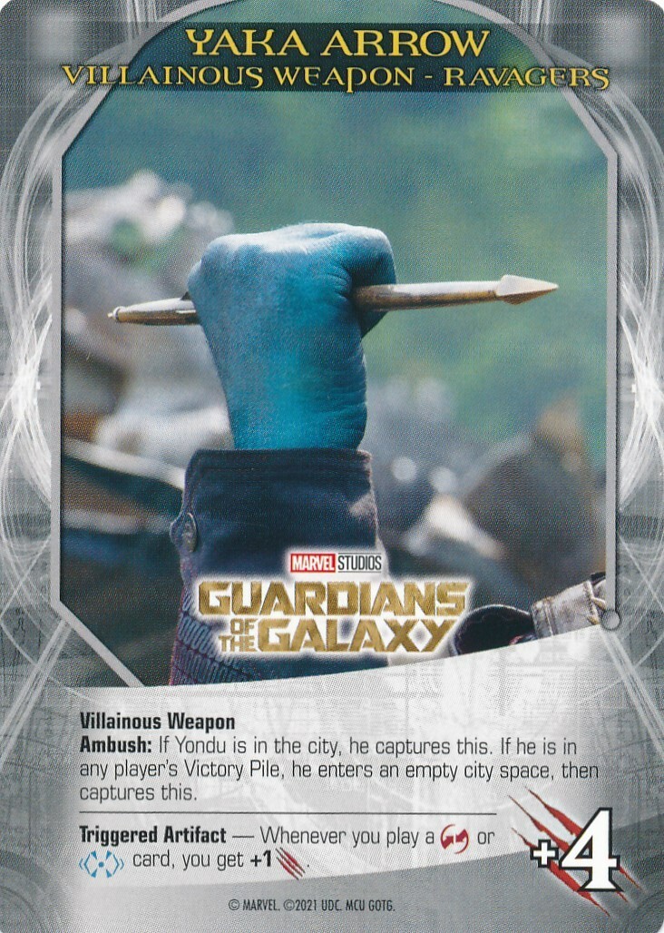 YAKA ARROW Upper Deck Marvel Legendary MCU GOTG VILLAINOUS WEAPON ...