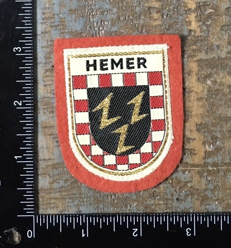 Vintage HEMER Coat Of Arms Crest Germany Travel Souvenir Woven Patch | eBay