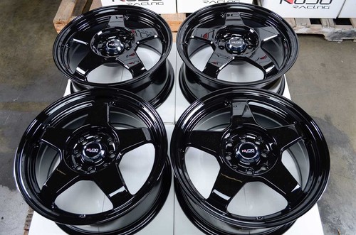 Kudo Racing 15x7 4x100 4x114.3 Black Lightweight Wheels Rim 11.6 LBS ...