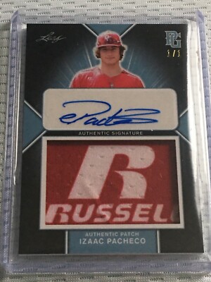 IZAAC PACHECO 2020 LEAF PERFECT GAME JERSEY PATCH AUTOGRAPH #1/1 TIGERS ...