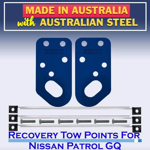 2200T AOB Tow Recovery Points Kit Blue for Nissan Patrol GQ heavy duty ...
