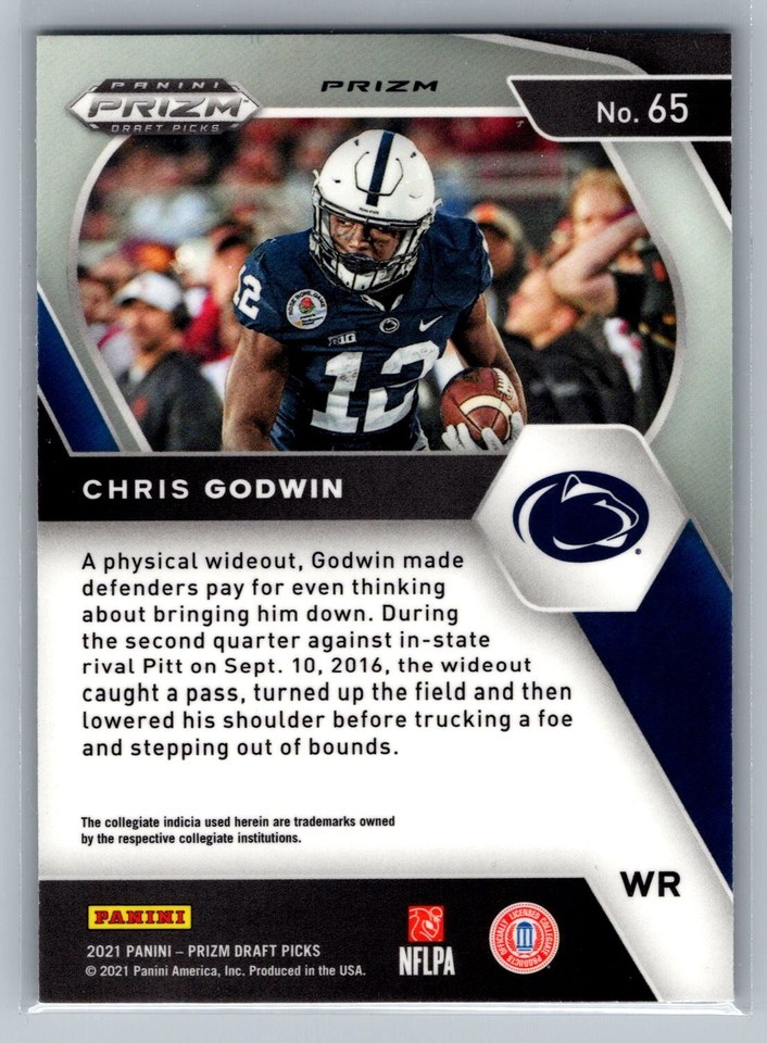 2021 Panini Prizm Draft Picks Collegiate #65 Chris Godwin Green Very ...