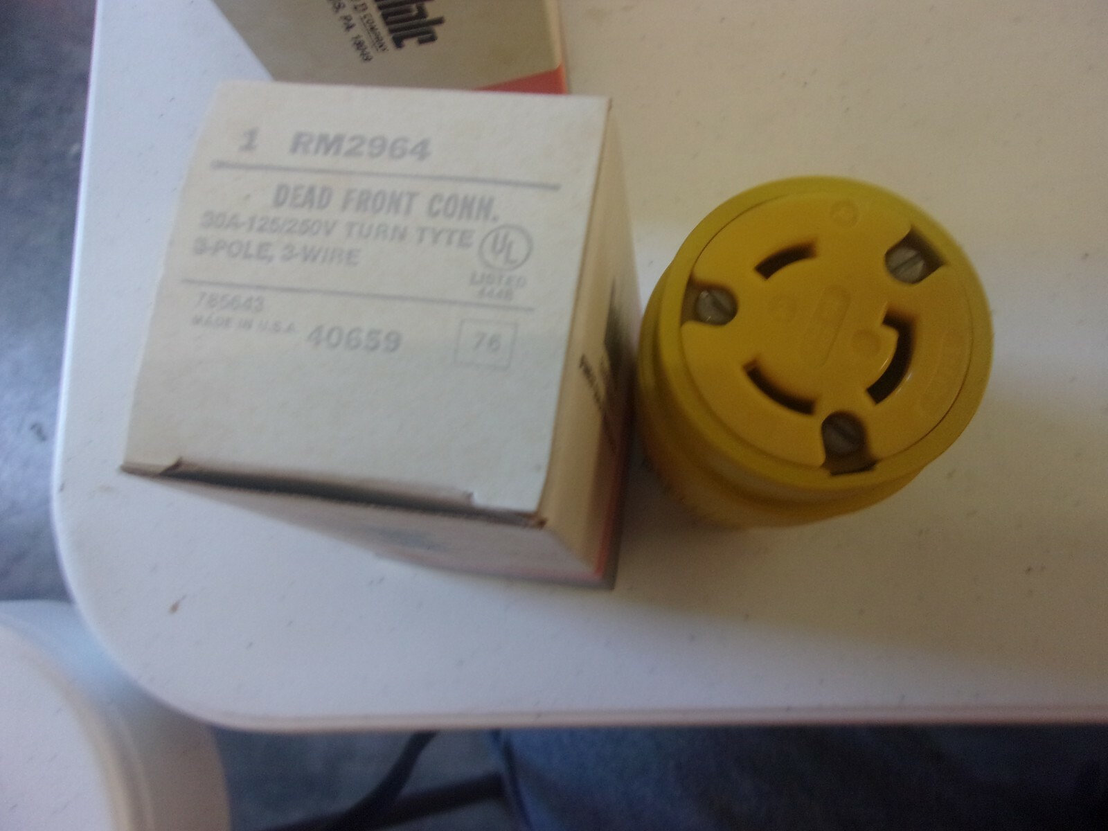 RODALE RM 2964 DEAD FRONT CONN. 30A 125/250V TURN TYTE 3 POLE 3 WIRE | eBay