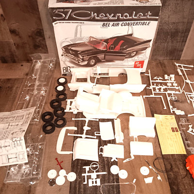Vintage AMT '57 Chevrolet Bel Air Convertible Big 1/16 Scale Model Kit ...