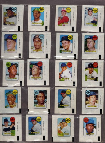 1969 Topps Decals lot of 26 Mays, Rose,Jackson,Yaz,Seaver, F Robinson ...