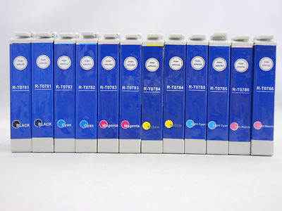 12PK T0781-T0786 Ink Cartridge for Epson Stylus RX680 RX595 RX580 R380 ...