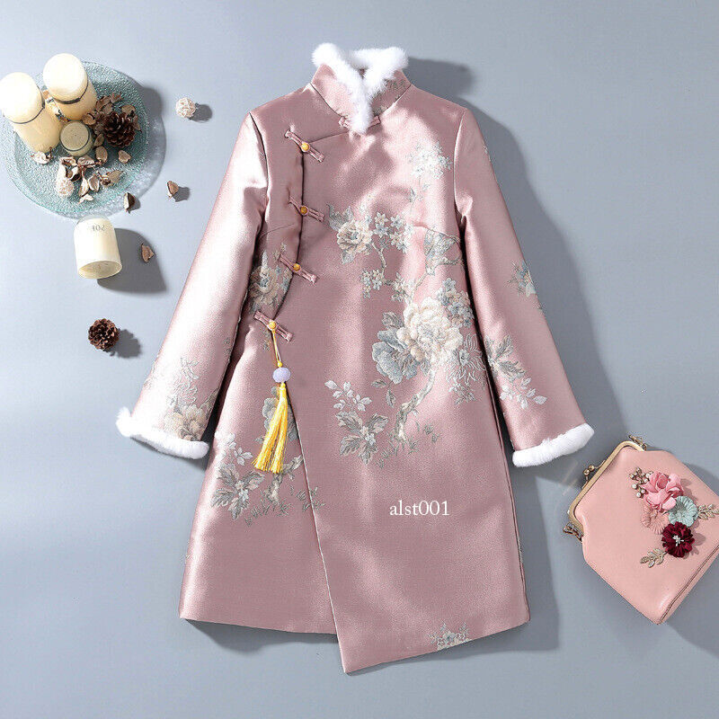 Lady New Cotton Blend Windbreaker Retro Cheongsam Jacket Chinese Qipao ...