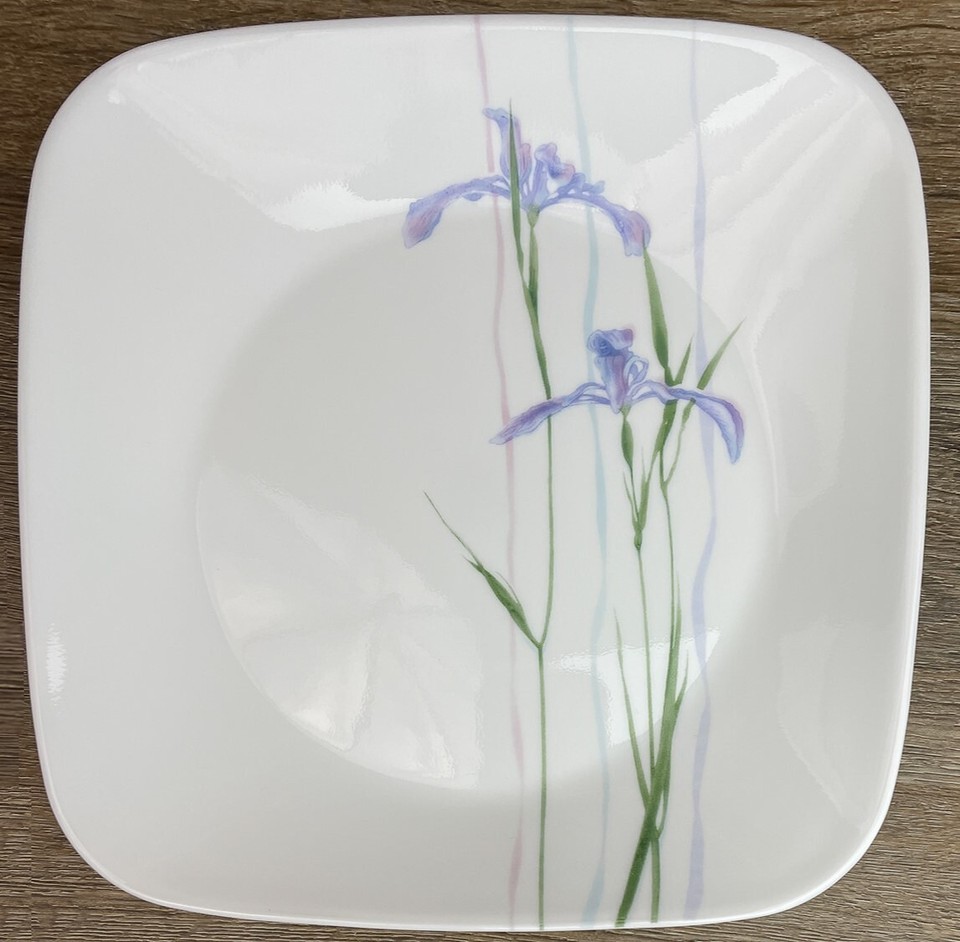 Vintage Corelle Shadow Iris Dinner Plates SET of 4 SQUARE 10 5/8” | eBay