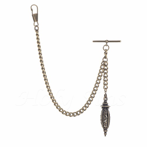 Brand New Bronze Single Albert Pocket Watch Fob Chain With Pendant | eBay