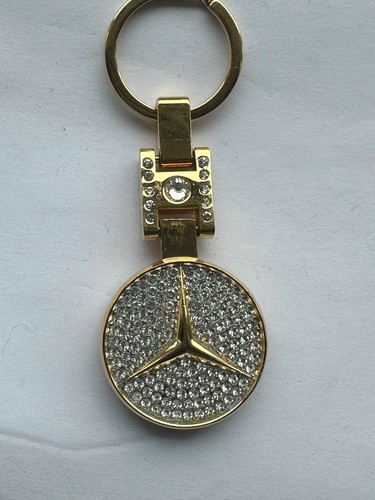 24K Gold Plated Mercedes Benz GLA C E S A AMG Class Car Keyring Steel ...