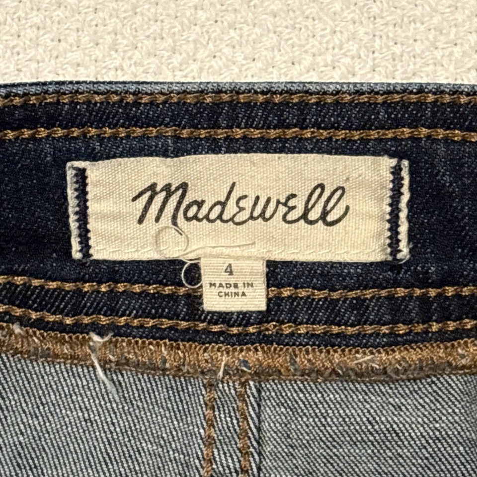 Madewell Womens Size 4 Blue Denim Skirt Button Fly Front Mini A Line ...