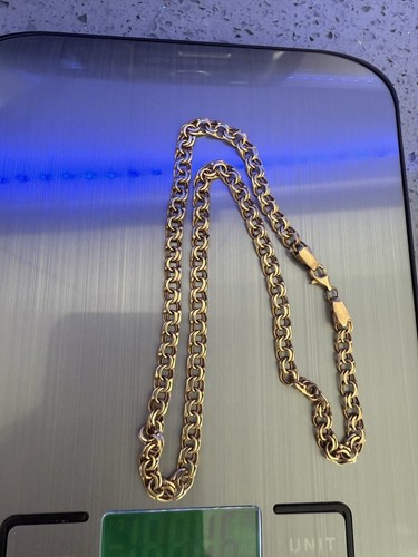 14K Yellow Gold Solid 5mm Flat Link Chain Necklace 20” | eBay