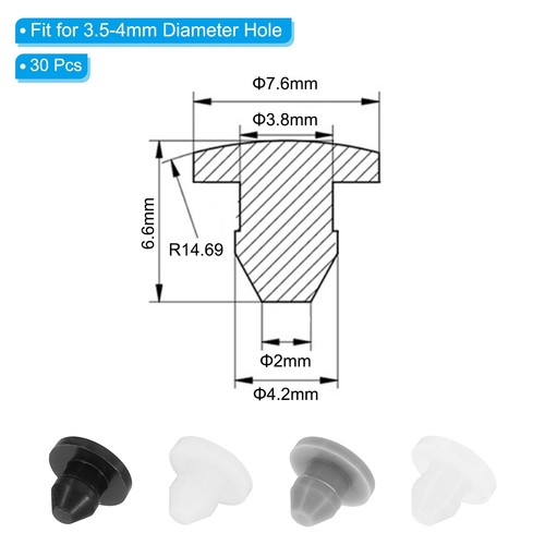 4mm Diameter Silicone Round Snap, 30 Pcs Furniture Hole Plug ...