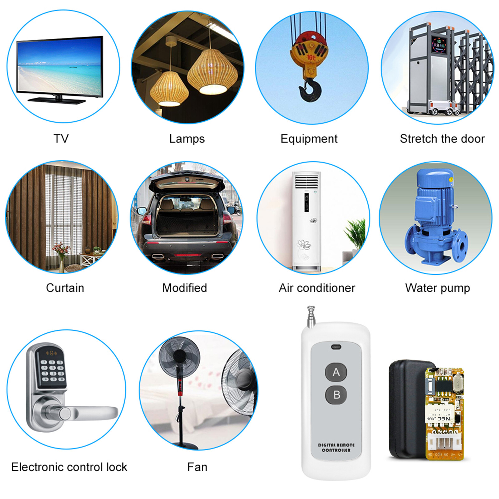 433Mhz 3.7V 4.5V 5V 7.4V 9V Universal Receiver Module RF Remote Y8G8 | eBay