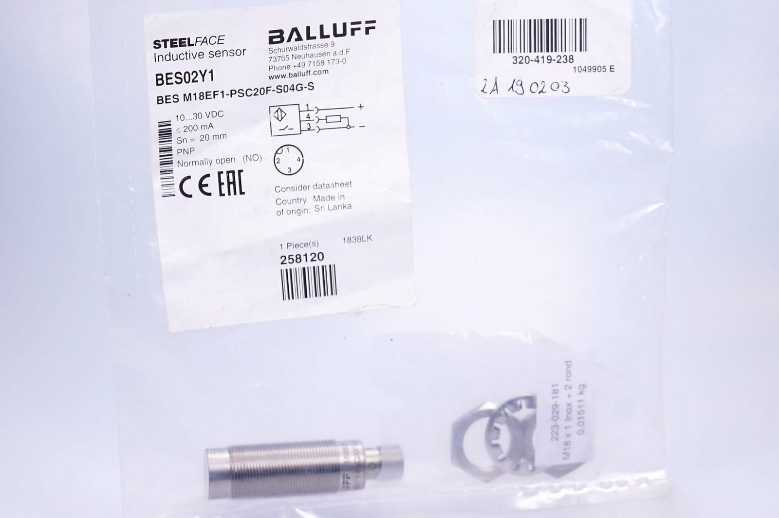 Balluff BES02Y1 BES M18EF1-PSC20F-S04G-S Inductive Sensor OVP, NEW | eBay
