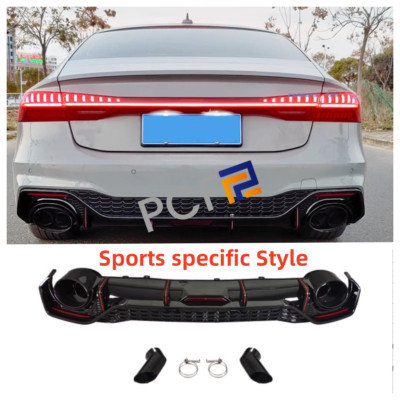 For 2019-2024 Audi A7/A7L Rear Lip Four Outlet Tailpipe Exhaust Upgrade ...