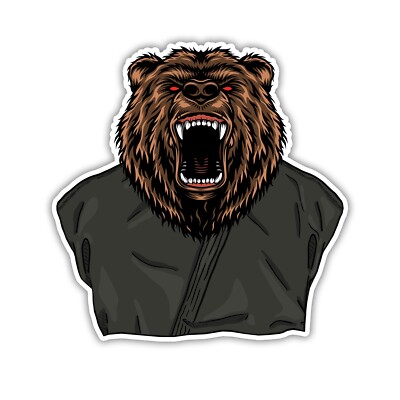 Bear Jiu-Jitsu Sticker BJJ Brazilian Dojo MMA Car Bumper Vinyl Decal ...