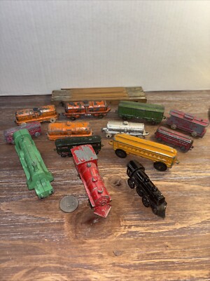 Vintage Lot of Barclay Slush Railroad Diecast Rail Cars & Other Metal ...