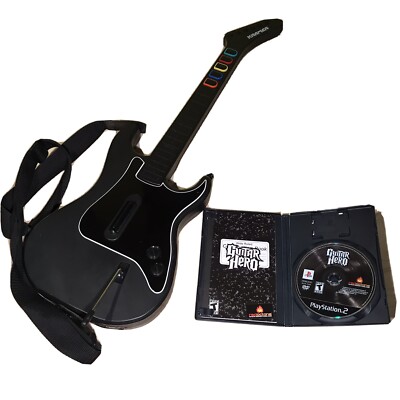 PS2 Guitar Hero Kramer Striker Wireless Guitar No Dongle Strap w/ Game ...