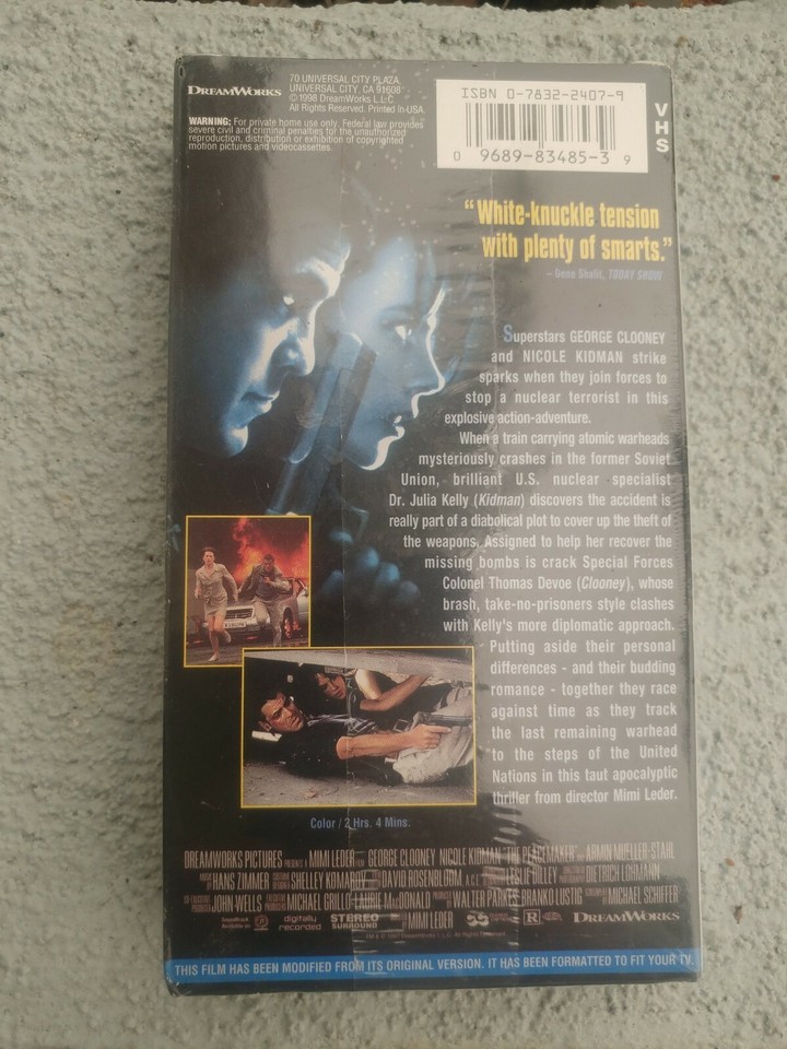 The Peacemaker (VHS, 1998) George Clooney, Nicole Kidman 96898348539| eBay