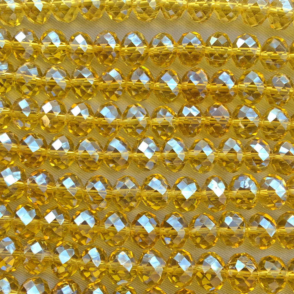 Tuscany Yellow Pearl 10x8mm Rondelle Chinese Crystal Glass Beads Q60 ...