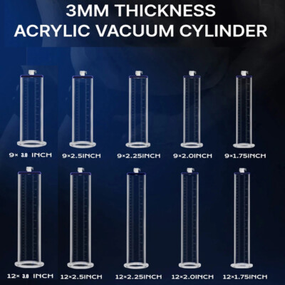 Flrdxy Acrylic Cylinder for Penis Pump Untapered 9 & 12 Inch with ...