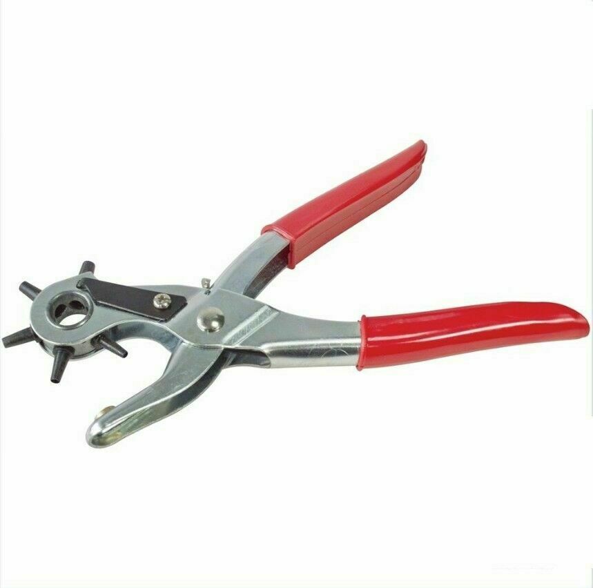 REVOLVING LEATHER PUNCH RIVET PLIER 6 SIZES DIY BELT EYELET PUNCHER 6 ...