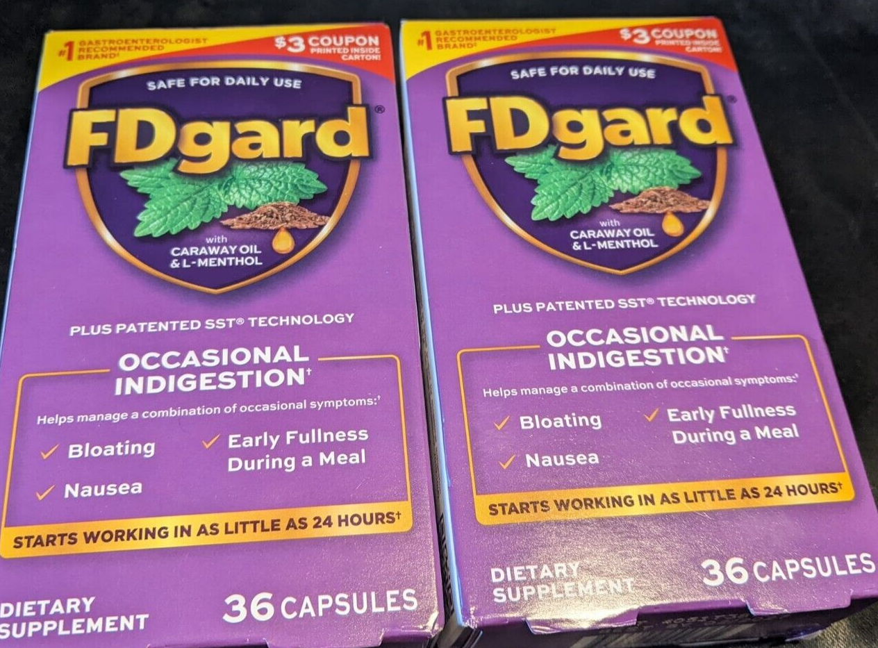 LOT OF 2 - FDgard Occasional Indigestion 36-CAPSULES 72ct 369266000361 ...