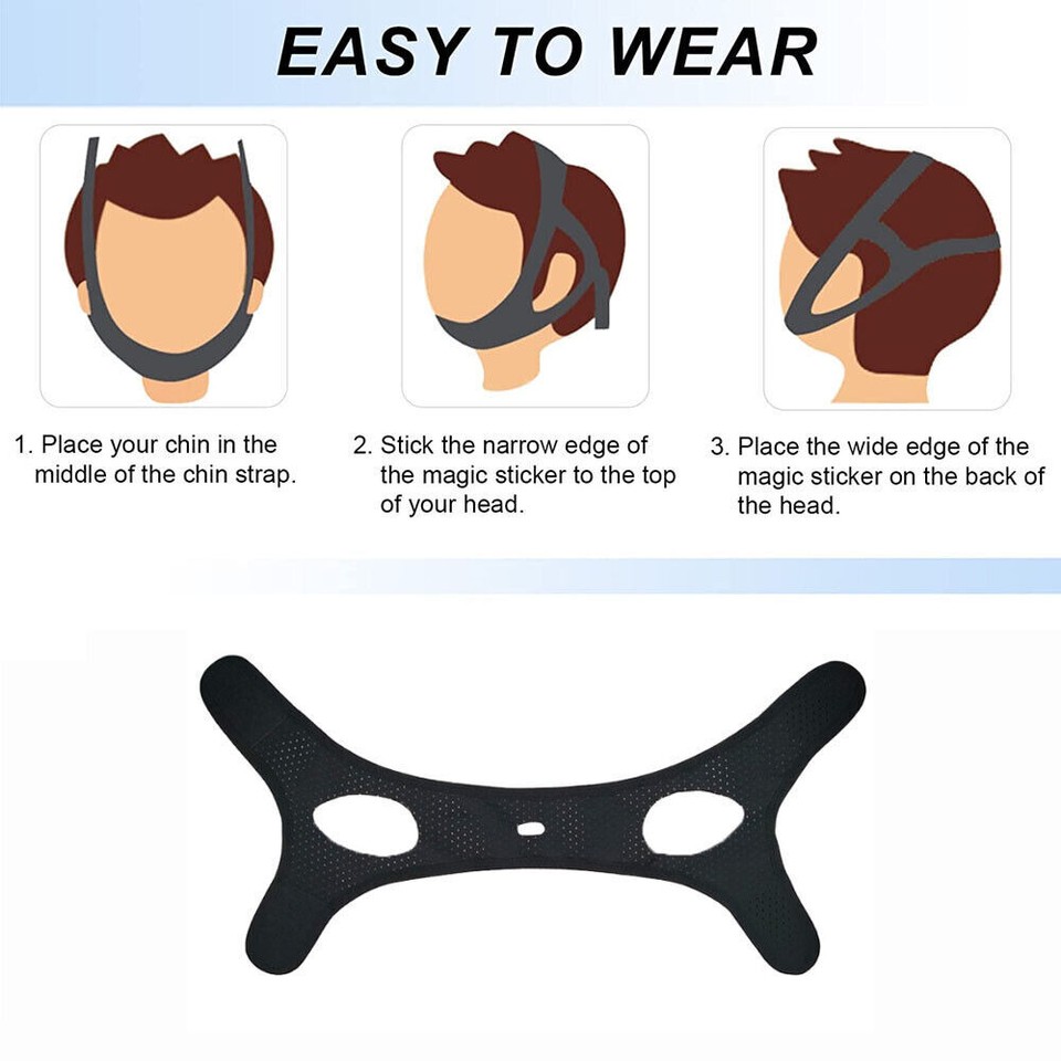 Anti Snor Chin Strap Stop Sleep Snoring Apnea Belt Jaw Support solution ...