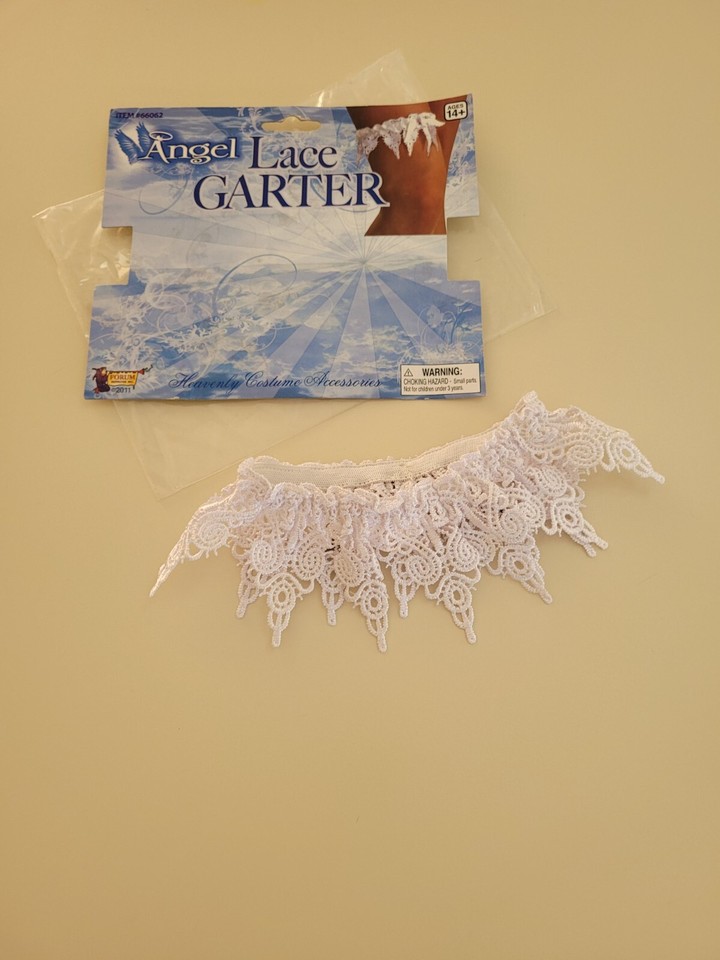Angel Lace Garter with Wings Heavenly Costume White Lace Blue | eBay