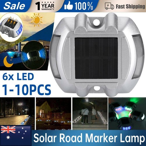 Solar Powered 6 LED Wall Lights Outdoor Waterproof Garden Driveway Step ...