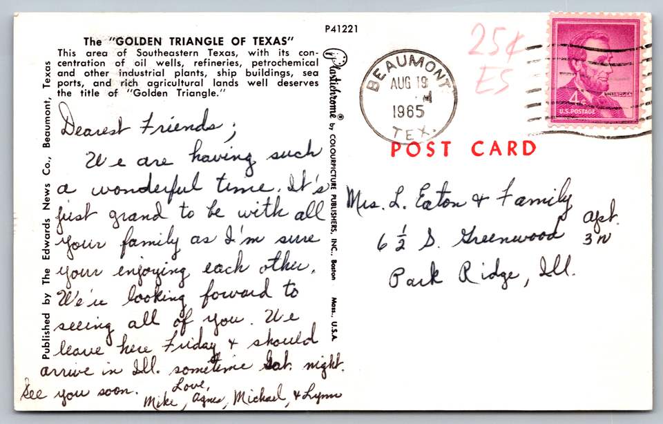 c1960s Greetings From Golden Triangle of Texas Beaumont Orange Vintage ...