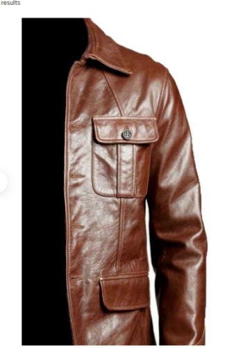 MENS REAL LEATHER BLAZER BROWN SOFT SHEEP CLASSIC SLIM FIT JACKET COAT ...