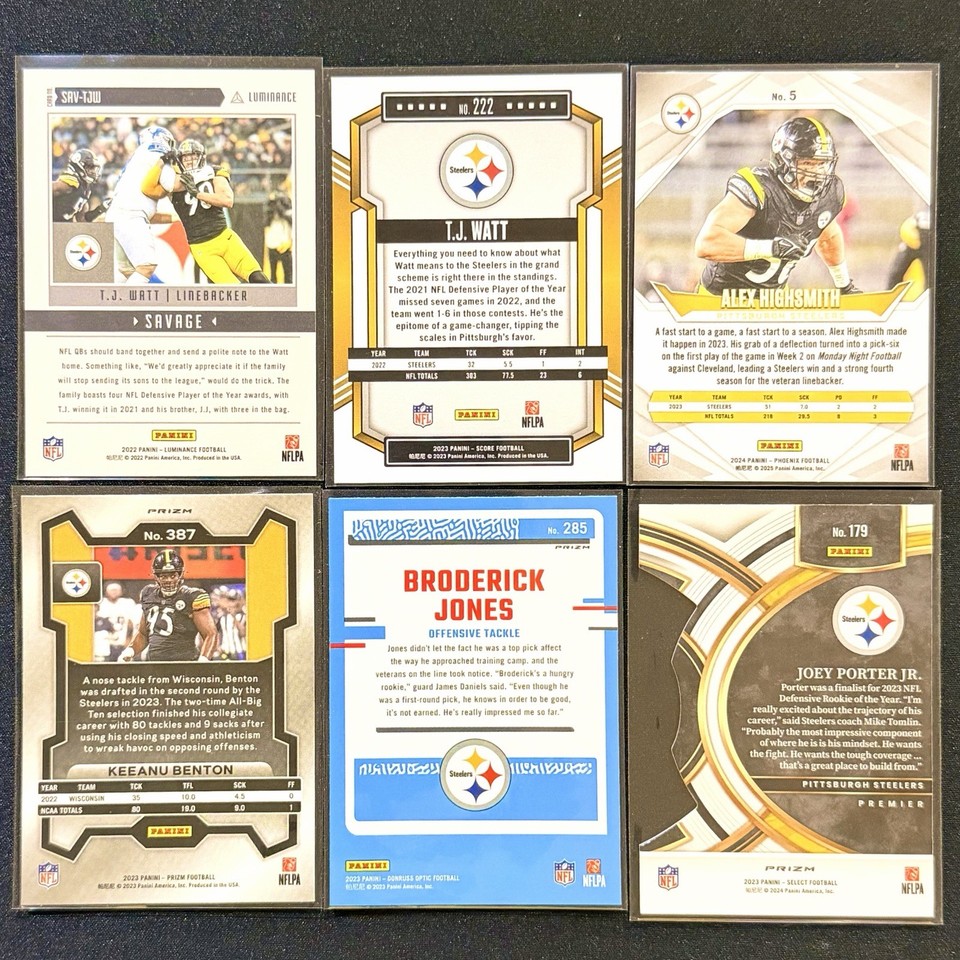 STEELERS 44 Card NFL Lot - Inserts, Rookies RC, Patch, Numbered (SEE ...