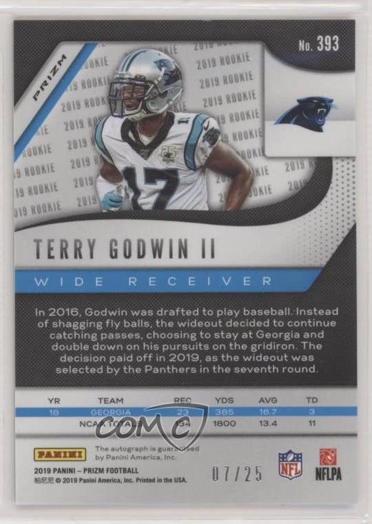 2019 Panini Prizm Rookies Camo /25 Terry Godwin II #393 Rookie Auto RC ...