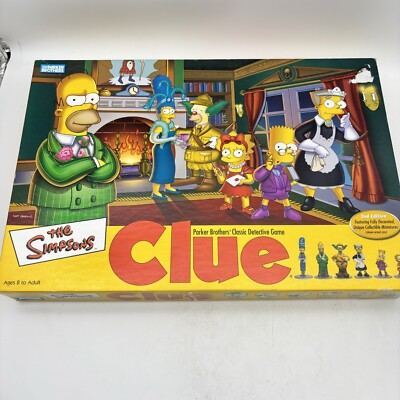 The Simpsons Clue Board Game 2nd Edition 2002 TV Show Figures *Read ...