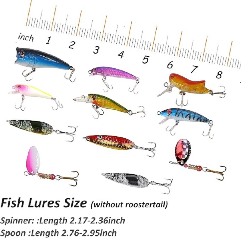 30pcs Fishing Lures Kit, Spinner Baits Trout Lures Spoon Lures | eBay