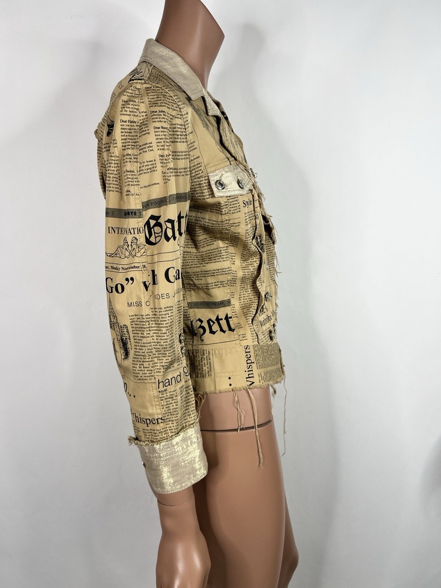 Vtg John Galliano Tan SS2005 Gazette Print Jacket S 38 | eBay Vtg John Galliano Tan SS2005 Gazette Print Jacket S 38 | eBay