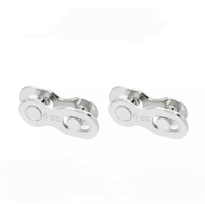 TWO PAIRS 6, 7, 8 SPEED CHAIN LINKS CONNECTOR MASTER SPLIT LINK LOCK ...