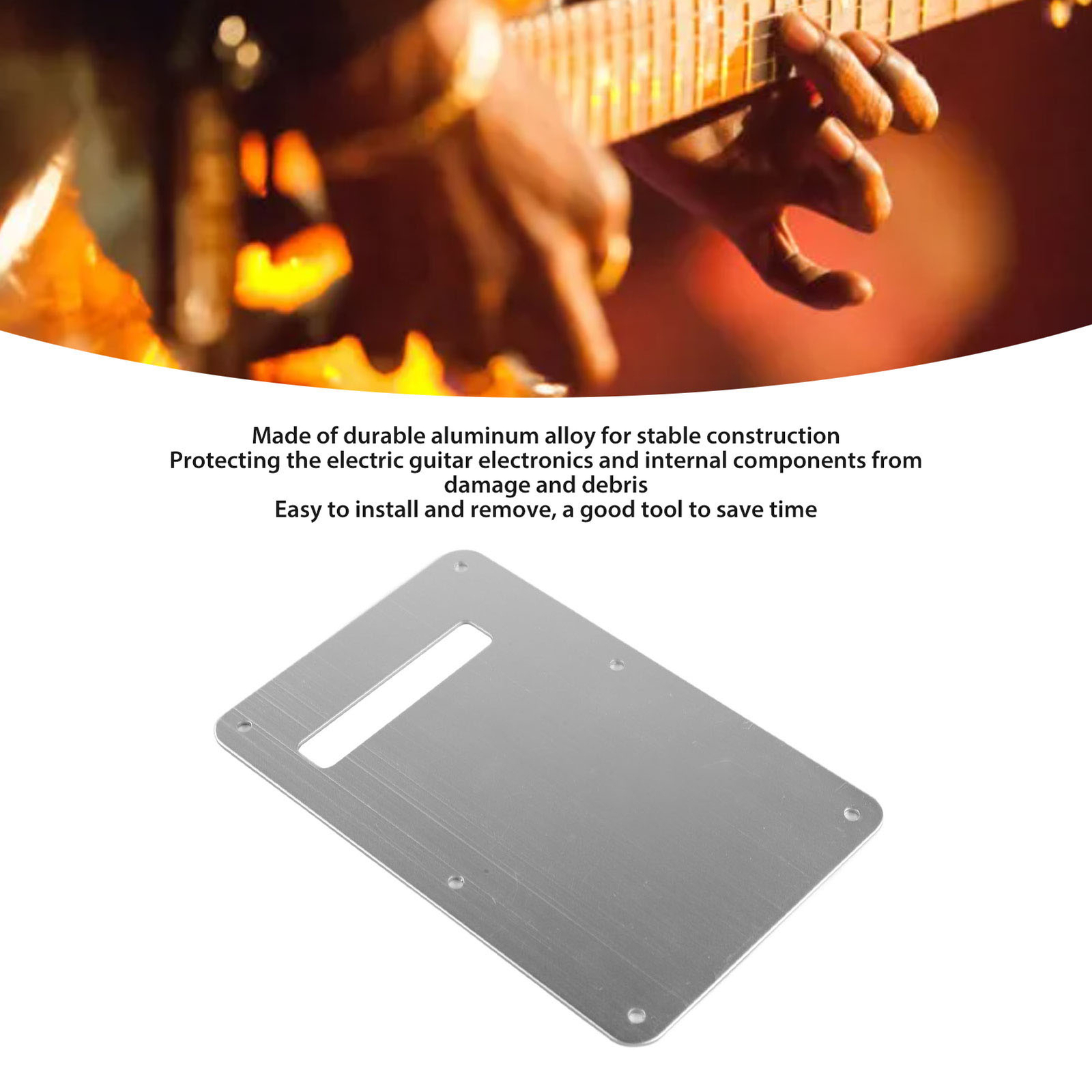(Silver)Electric Guitar Rear Backplate Spring Cover Aluminum Alloy ...