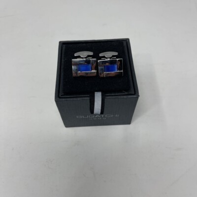 Bugatchi Mens Uomo Cufflinks Blue Channel Set Box | eBay