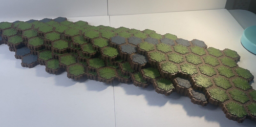 Heroscaoe Terrain Lot - 8 Pieces (192 Hex) - 2 Gray & 6 Green Plates ...