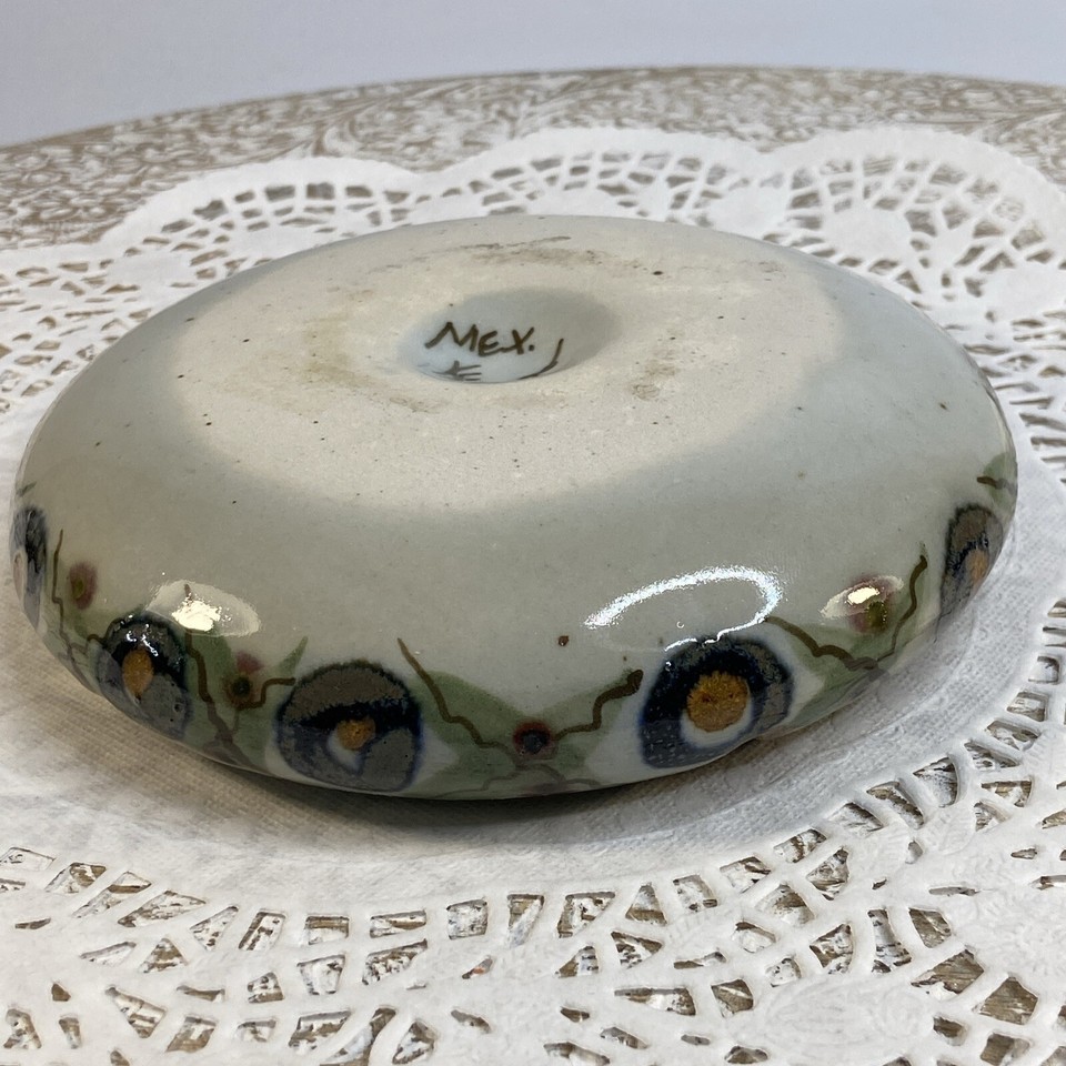 Ken Edwards Pottery Ashtray El Palomas Mexico Signed KE Round Green ...