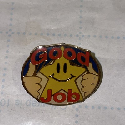 Vintage Good Job Walmart employee reward Gold Tone Enamel Lapel Pin | eBay