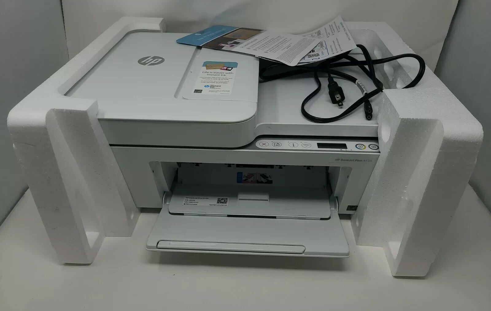 HP DeskJet Plus 4155 Wireless All-In-1 Instant Ink-Ready Inkjet Printer ...