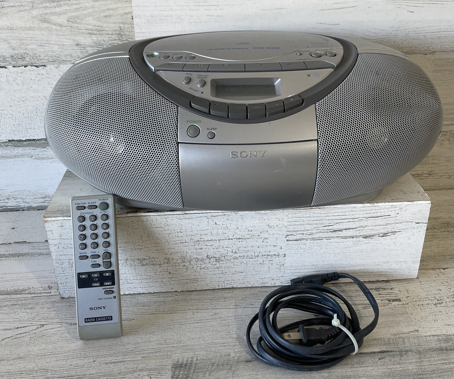 Sony CFD-S350 CD FM/AM Cassette Tape Stereo Radio Boombox W/Remote ...