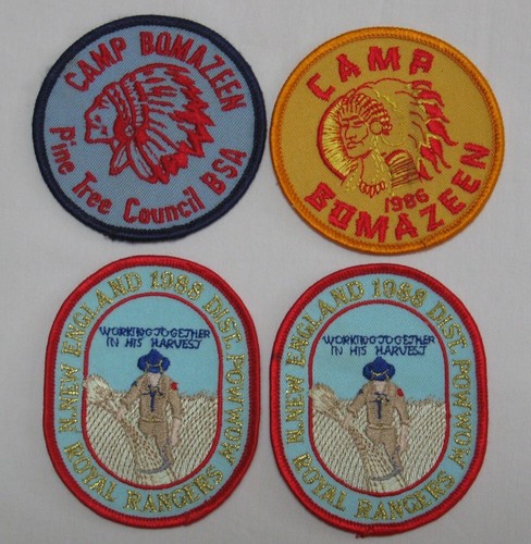 Vintage BSA Camp Bomazeen & N. New England Powwow Royal Rangers Patches ...